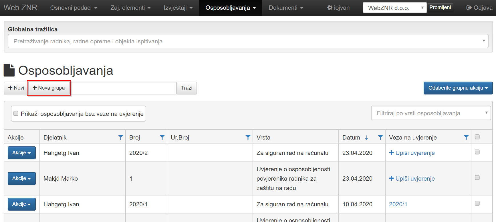 Provođenje osposobljavanja: Grupna osposobljavanja | škola